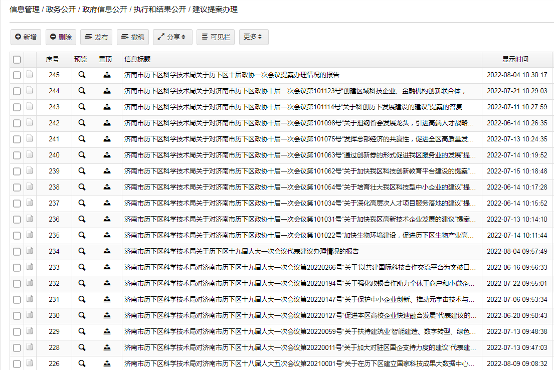 历下区科学技术局 - 部门政府信息公开年报 - 济南市历下区科学技术局2022年政府信息公开工作年度报告